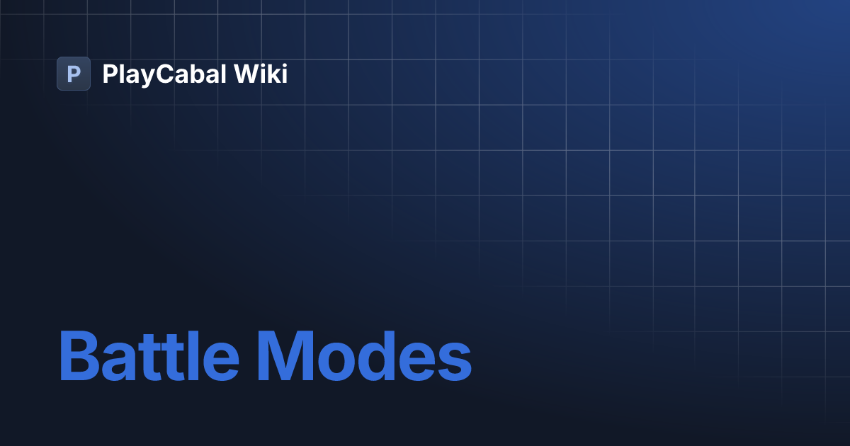 Battle Modes | PlayCabal Wiki